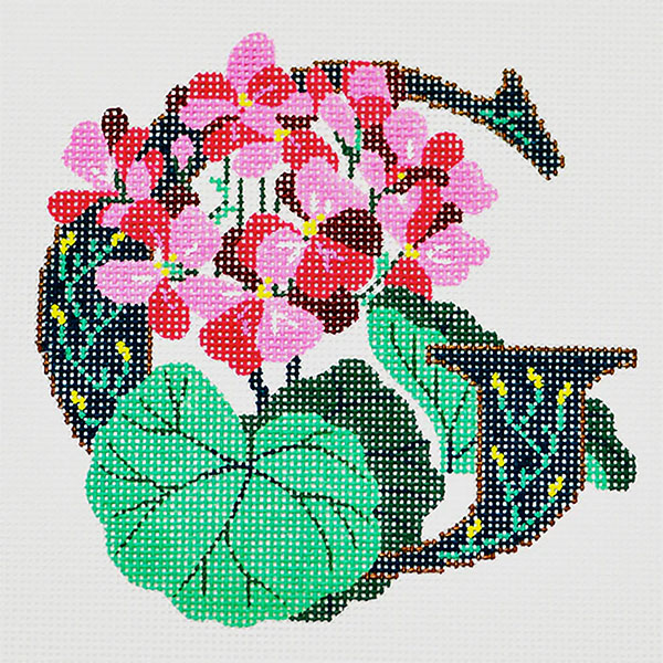 NeedlepointUS: G-Geranium hand-painted canvas from Lee's Needle Arts ...